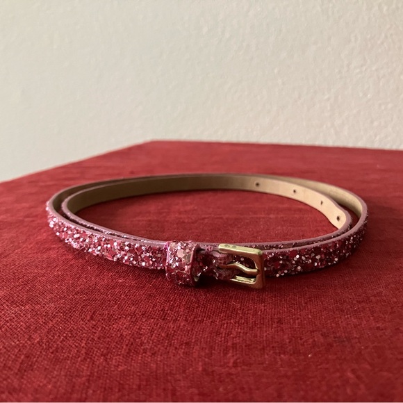 Crewcuts | Accessories | Jcrew Pink Super Skinny Glitter Belt Leather ...